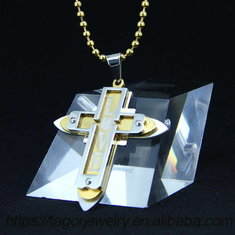China Fashion Top Trendy Stainless Steel Cross Necklace Pendant LPC261 supplier