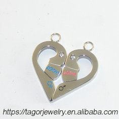 China New Fashion Valentines Holiday Lovers Couples Stainless Steel Necklace Pendants LPL33 supplier