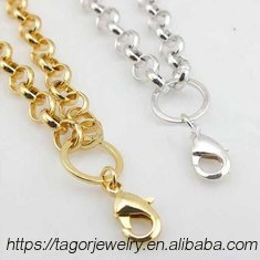 China Fashion 316L Stainless Steel Glass Floating Locket Chain GLC001-Pearl Rolo Chain supplier