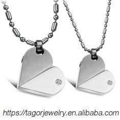 China New Fashion Tagor Jewelry 316L Stainless Steel couple Pendant Necklace TYGN327 supplier