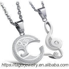 China New Fashion Tagor Jewelry 316L Stainless Steel couple Pendant Necklace TYGN330 supplier