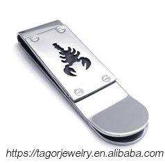 China 316L Stainless Steel Tagor Jewelry Fashion Trendy Money Clip Note Bill Clip PXM003 supplier