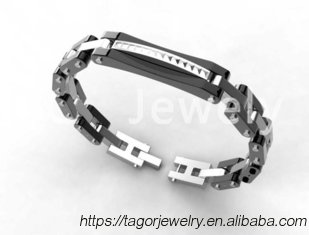 China Top Quality Europe Fashion Stainless Steel Genuine Leather Silicone Bangle Bracelet ADB227 supplier