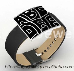 China Top Quality Europe Fashion Stainless Steel Genuine Leather Silicone Bangle Bracelet ADB247 supplier