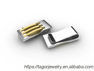 China Top Quality 316L Stainless Steel Tagor Jewelry Trendy Men's Gift Money Clip ADM06 supplier
