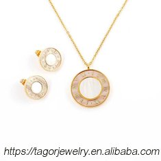 China South American Fashion Stainless Steel Earrings With Matched Pendant Necklace Set CQT7 supplier