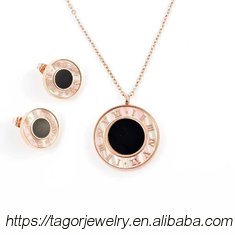 China South American Fashion Stainless Steel Earrings With Matched Pendant Necklace Set CQT8 supplier