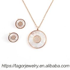 China South American Fashion Stainless Steel Earrings With Matched Pendant Necklace Set CQT10 supplier