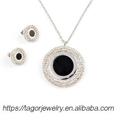 China South American Fashion Stainless Steel Earrings With Matched Pendant Necklace Set CQT12 supplier