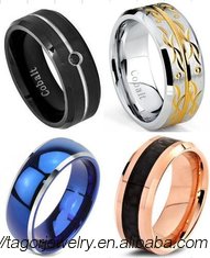 China Tagor Jewelry Made Customize Plating Shiny Brushed Wedding Engagement Cobalt Chrome Rings supplier