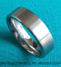 China 7mm Brushed Finish Flat Surface Cobalt Chrome Ring Pipe Cut Wedding Band Ring supplier