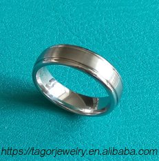 China 7mm Dome Cobalt Chrome Double Grooves Wedding Band Ring supplier
