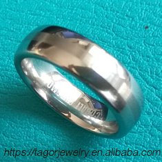 China 6mm Dome Cobalt Chrome Ring Center Brush High Polish Towards the edges Wedding Band Ring supplier