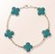 316L S.Steel Top Fashion turquoise clovers lucky flowr bracelet necklace jewelry set supplier